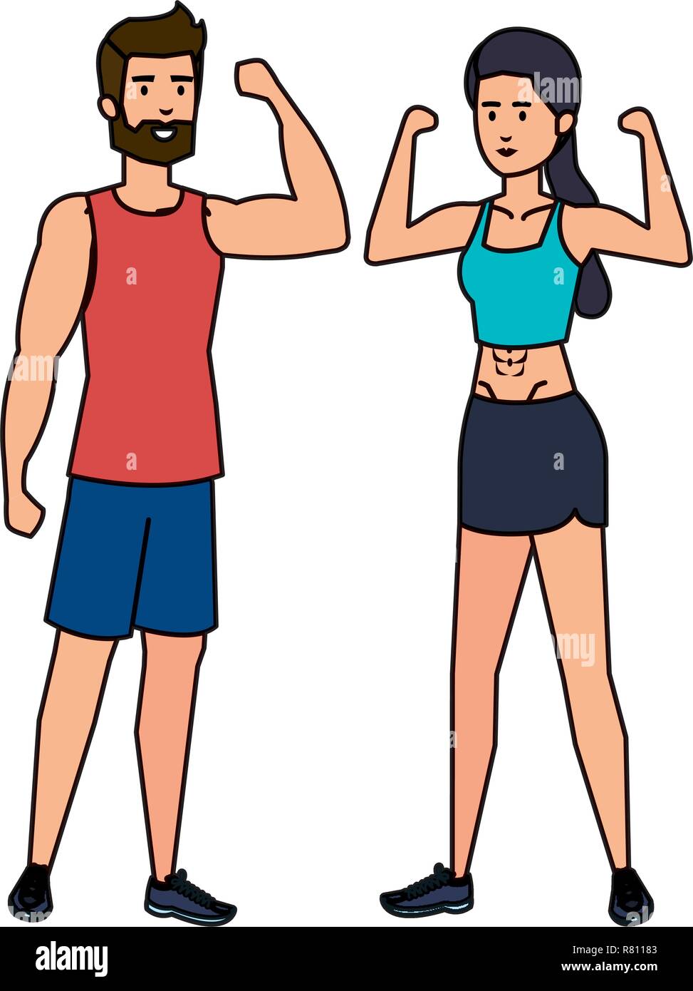 Strong woman body builder silhouette hi-res stock photography and ...