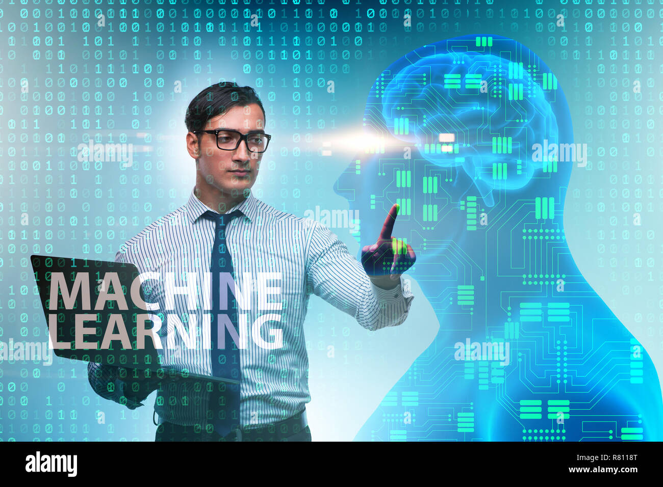 Machine learning concept as modern technology Stock Photo - Alamy