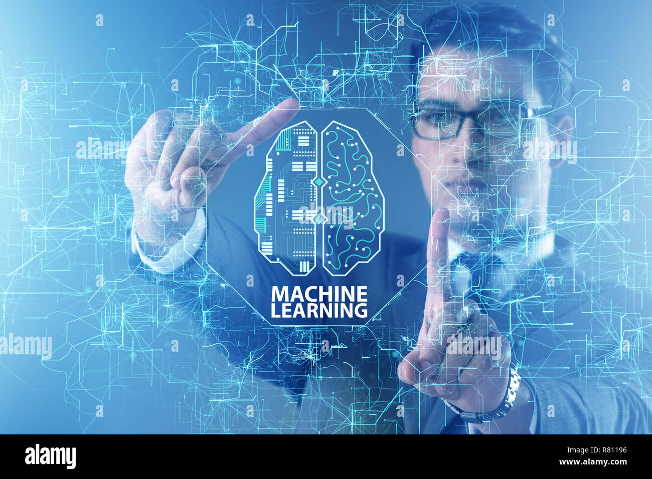 Machine learning concept as modern technology Stock Photo - Alamy