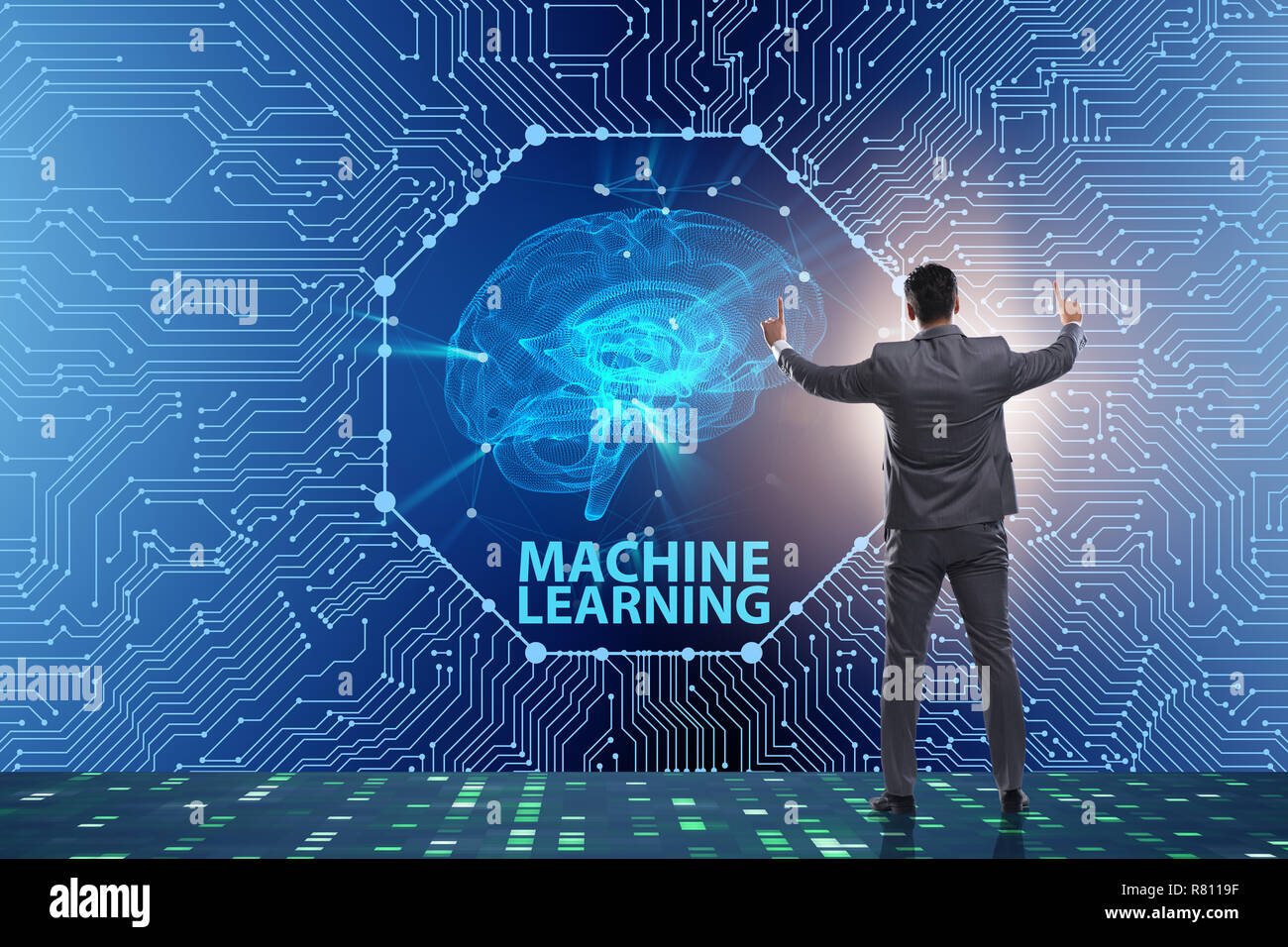 Machine learning concept as modern technology Stock Photo - Alamy