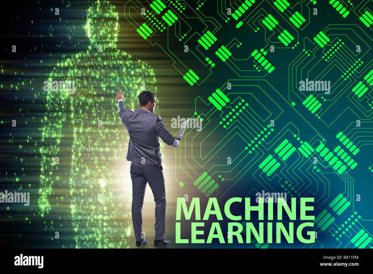 Machine learning concept as modern technology Stock Photo - Alamy