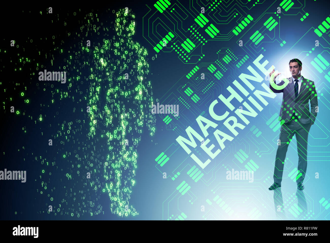 Machine learning concept as modern technology Stock Photo - Alamy