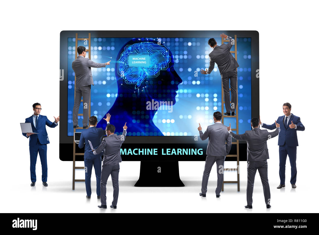 Machine learning concept as modern technology Stock Photo - Alamy