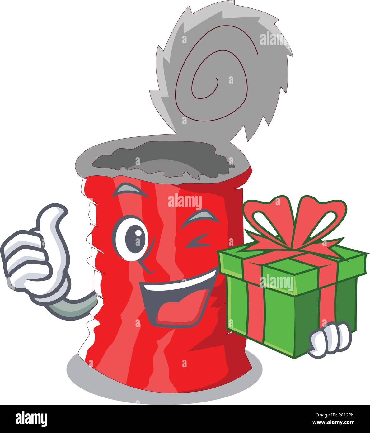 With gift set of metallic tin can cartoon Stock Vector Image & Art - Alamy