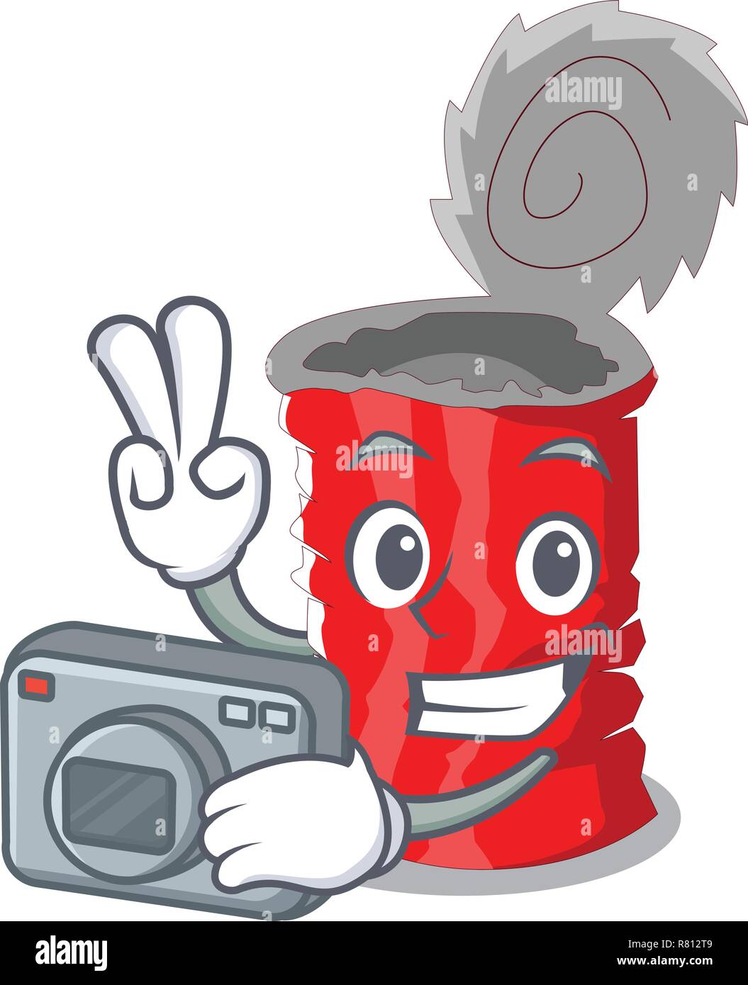 Photographer set of metallic tin can cartoon Stock Vector Image & Art ...