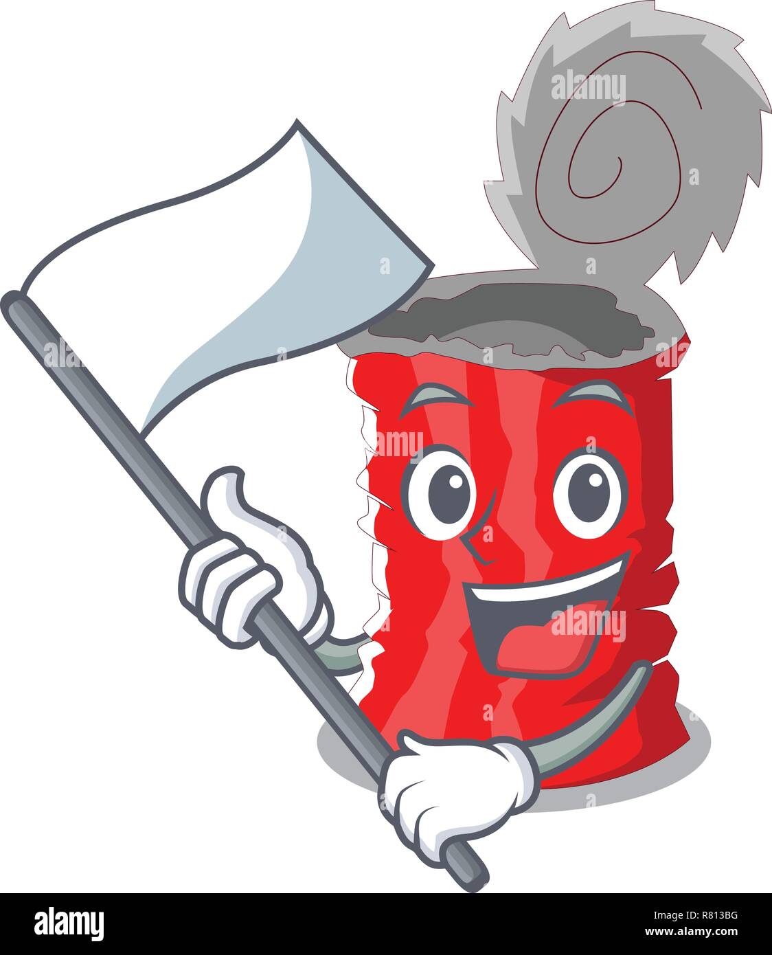 With flag tincan ribbed metal character a canned Stock Vector Image ...