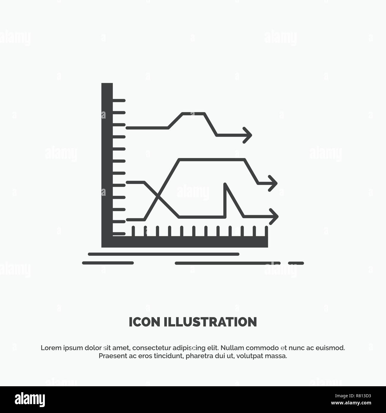 Arrows, forward, graph, market, prediction Icon. glyph vector gray ...