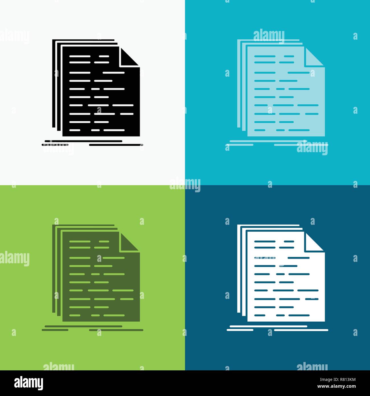Code Coding Doc Programming Script Icon Over Various Background Glyph Style Design
