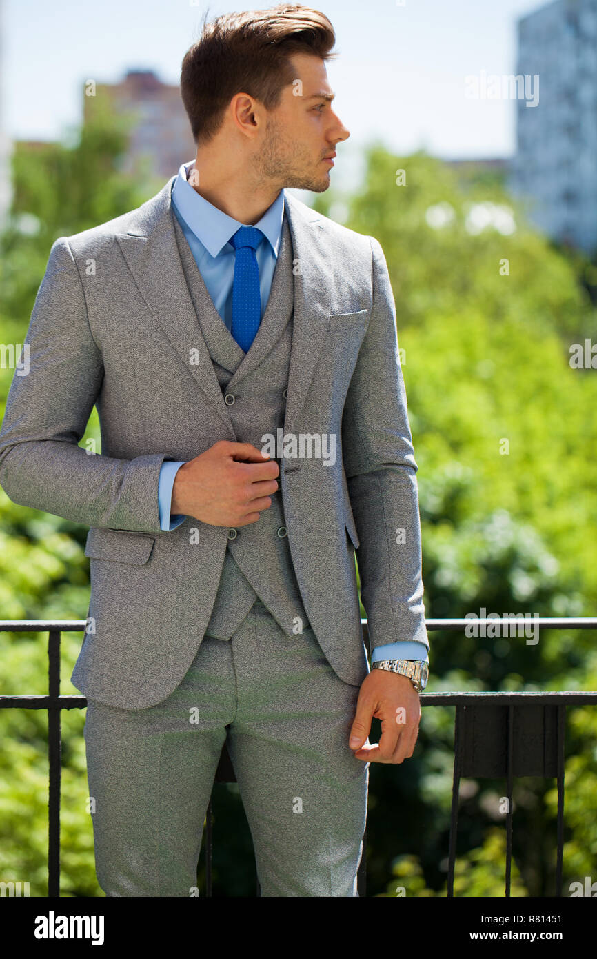 Young serious caucasian man face shaved hi-res stock photography and images - Alamy