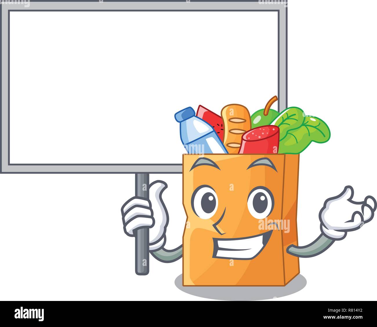 Bring board food bag package of shape cartoon Stock Vector Image & Art ...