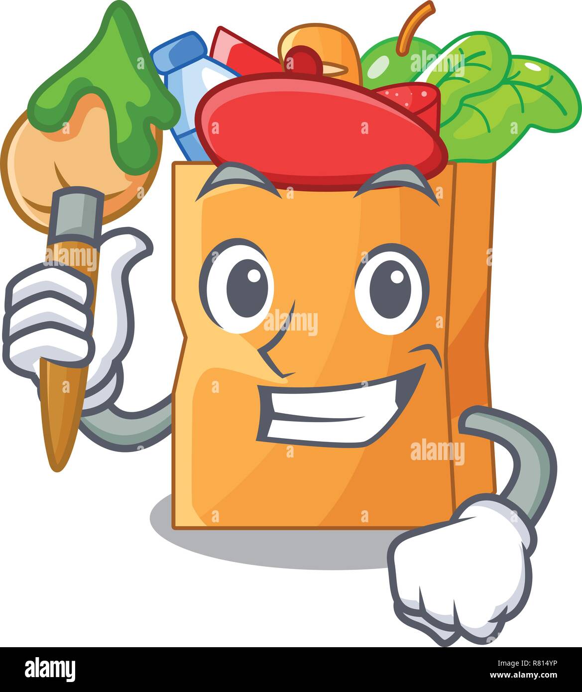 Artist food bag package of shape cartoon Stock Vector Image & Art - Alamy