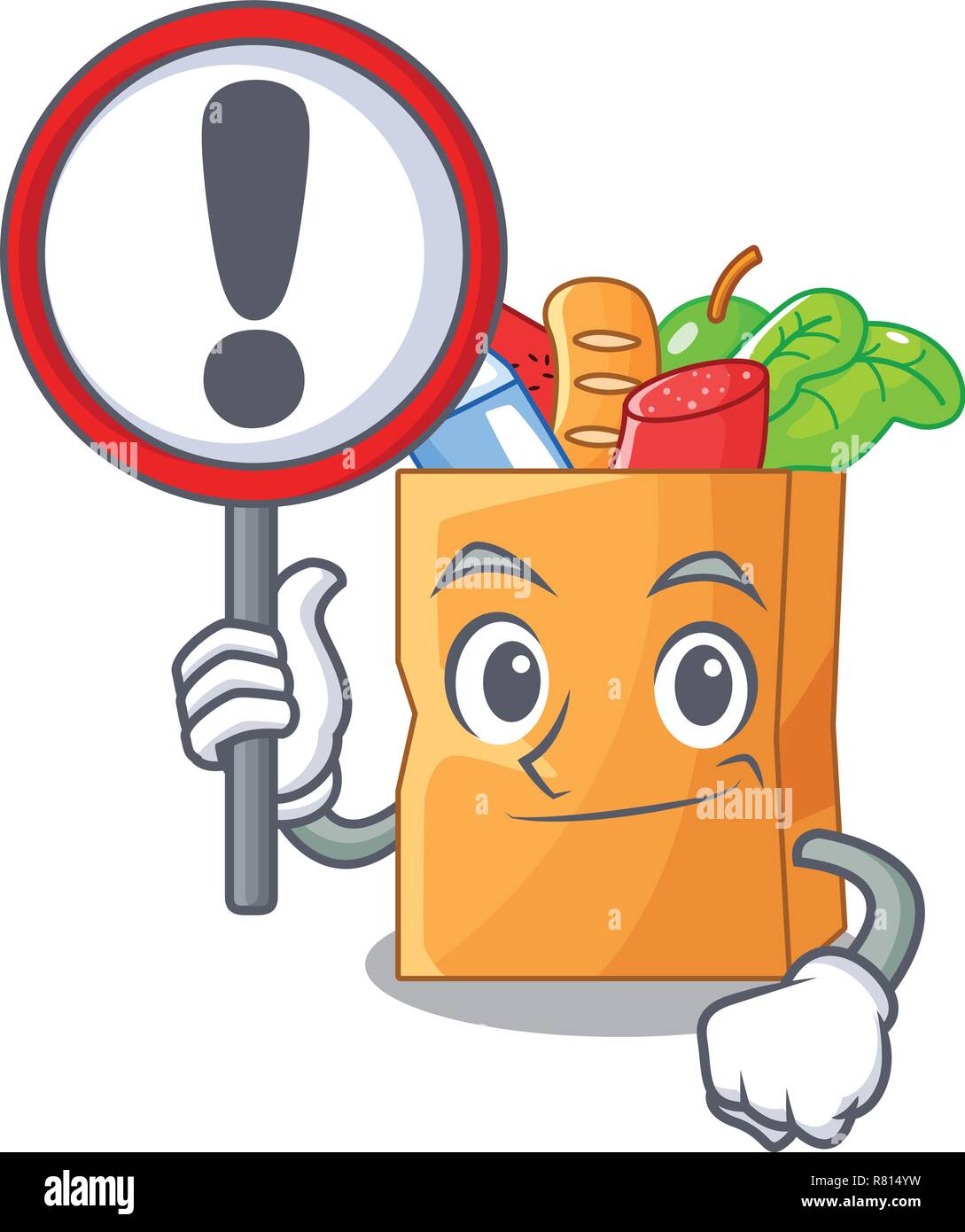 With sign food bag package of shape cartoon Stock Vector Image & Art ...