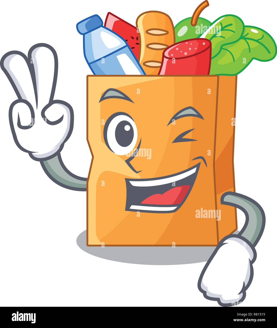 Two finger food pouch bags isolated on mascot Stock Vector Image & Art ...