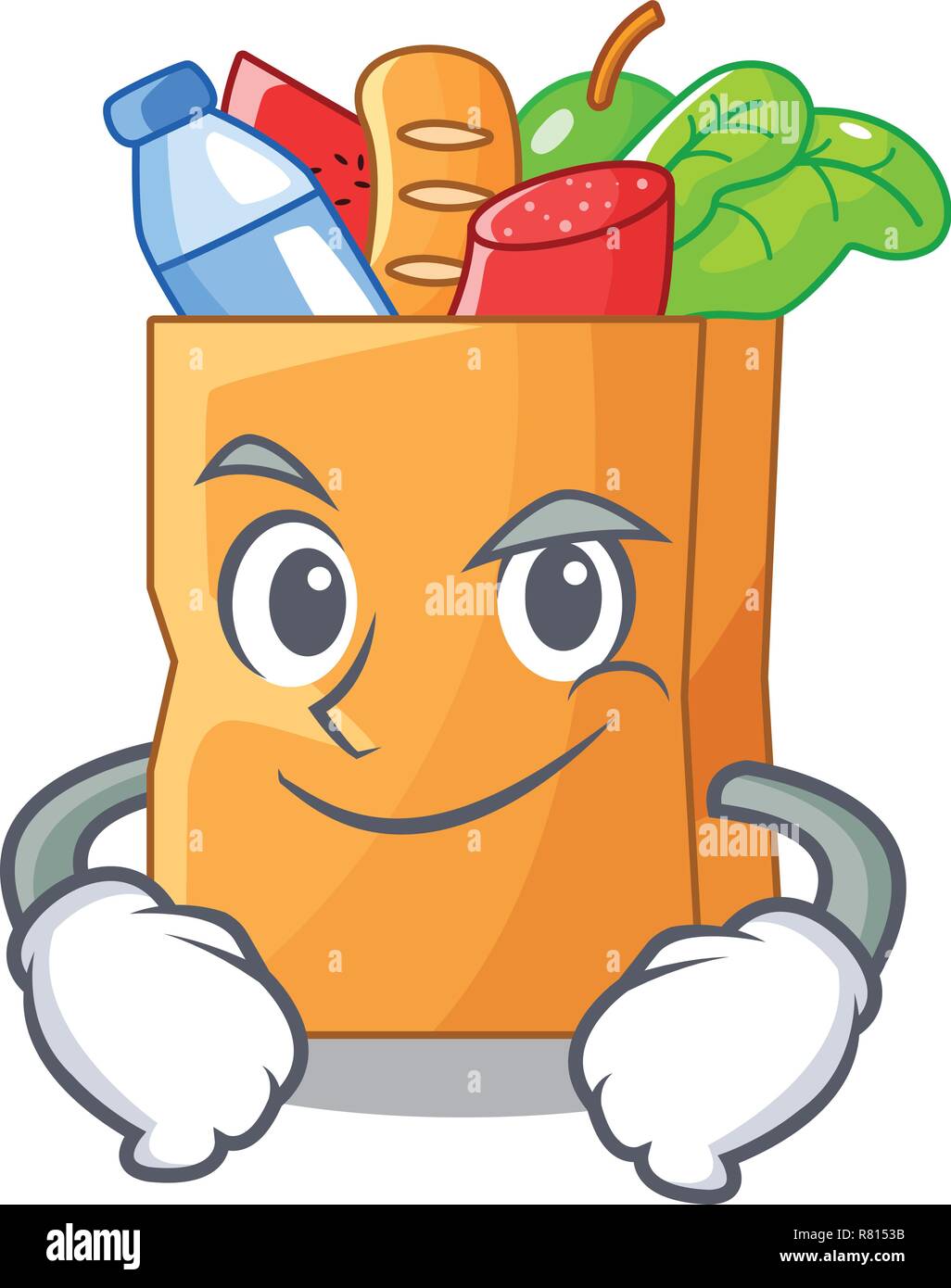 Smirking food pouch bags isolated on mascot Stock Vector Image & Art ...