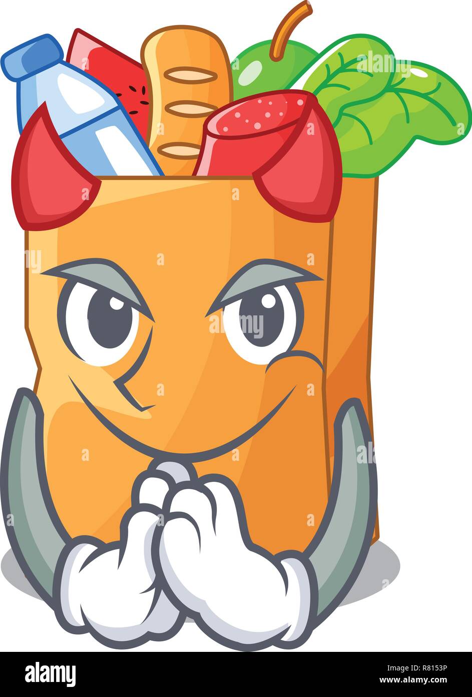 Devil realistic food in a bag character Stock Vector Image & Art - Alamy