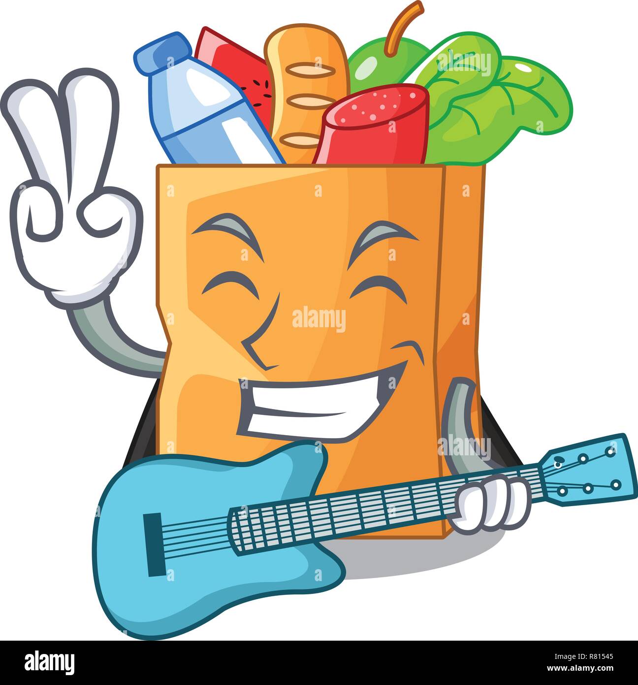 With guitar realistic food in a bag character Stock Vector Image & Art ...