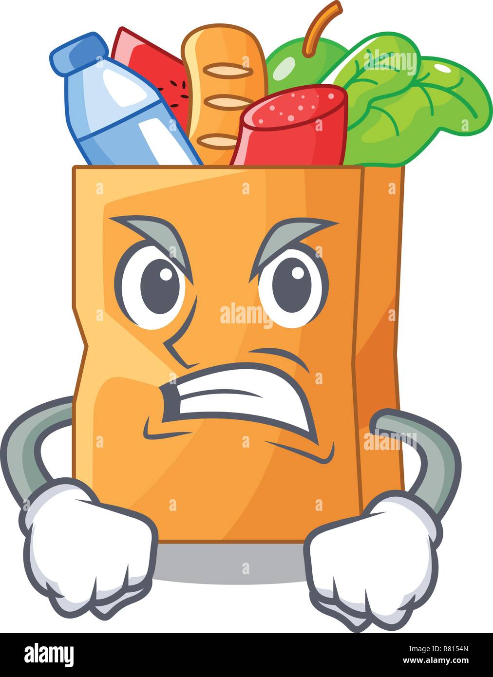 Angry realistic food in a bag character Stock Vector Image & Art - Alamy