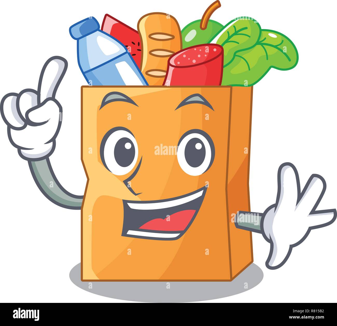 Finger food bag foil or paper cartoon Stock Vector Image & Art - Alamy