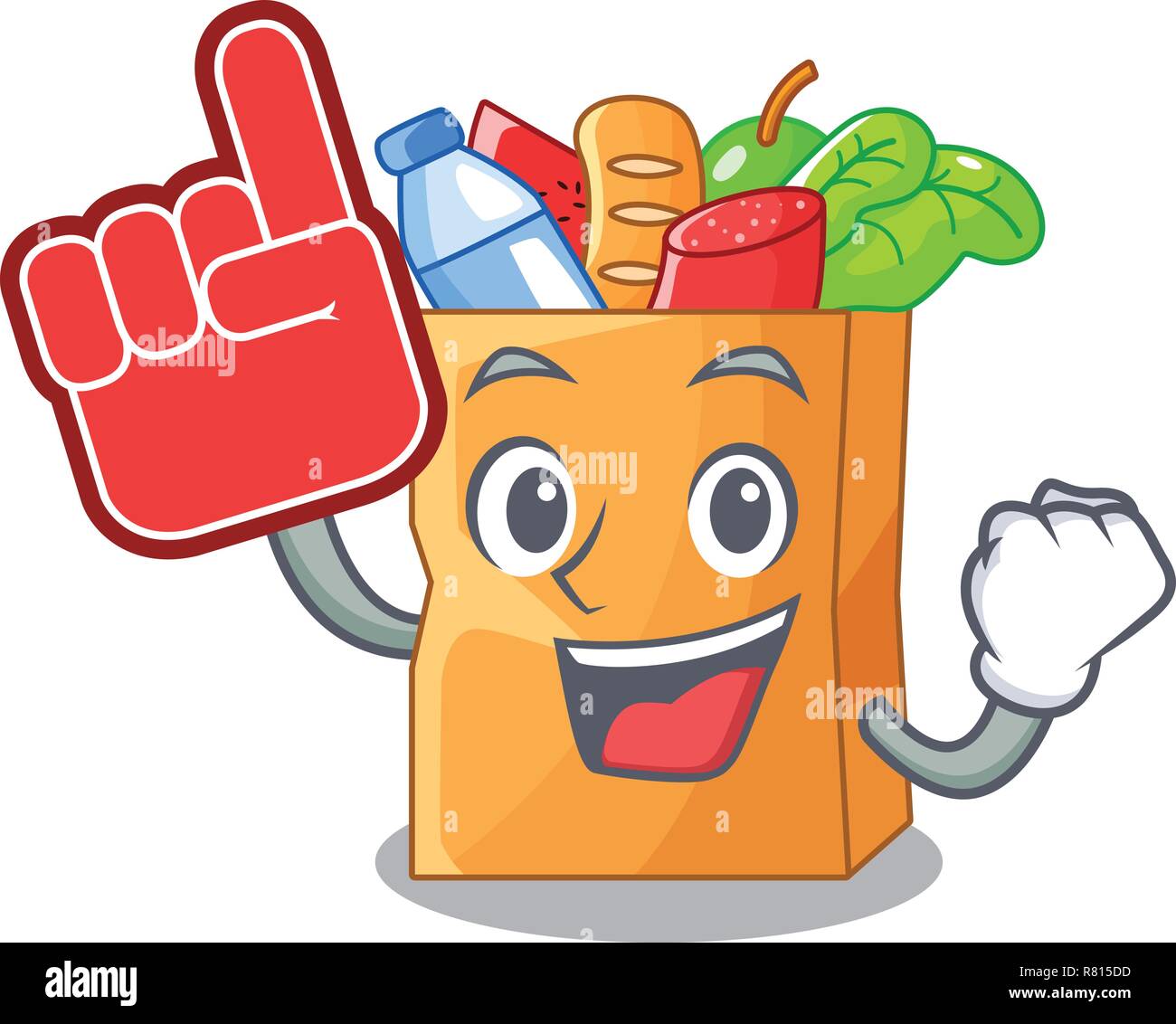 Foam finger food bag foil or paper cartoon Stock Vector Image & Art - Alamy