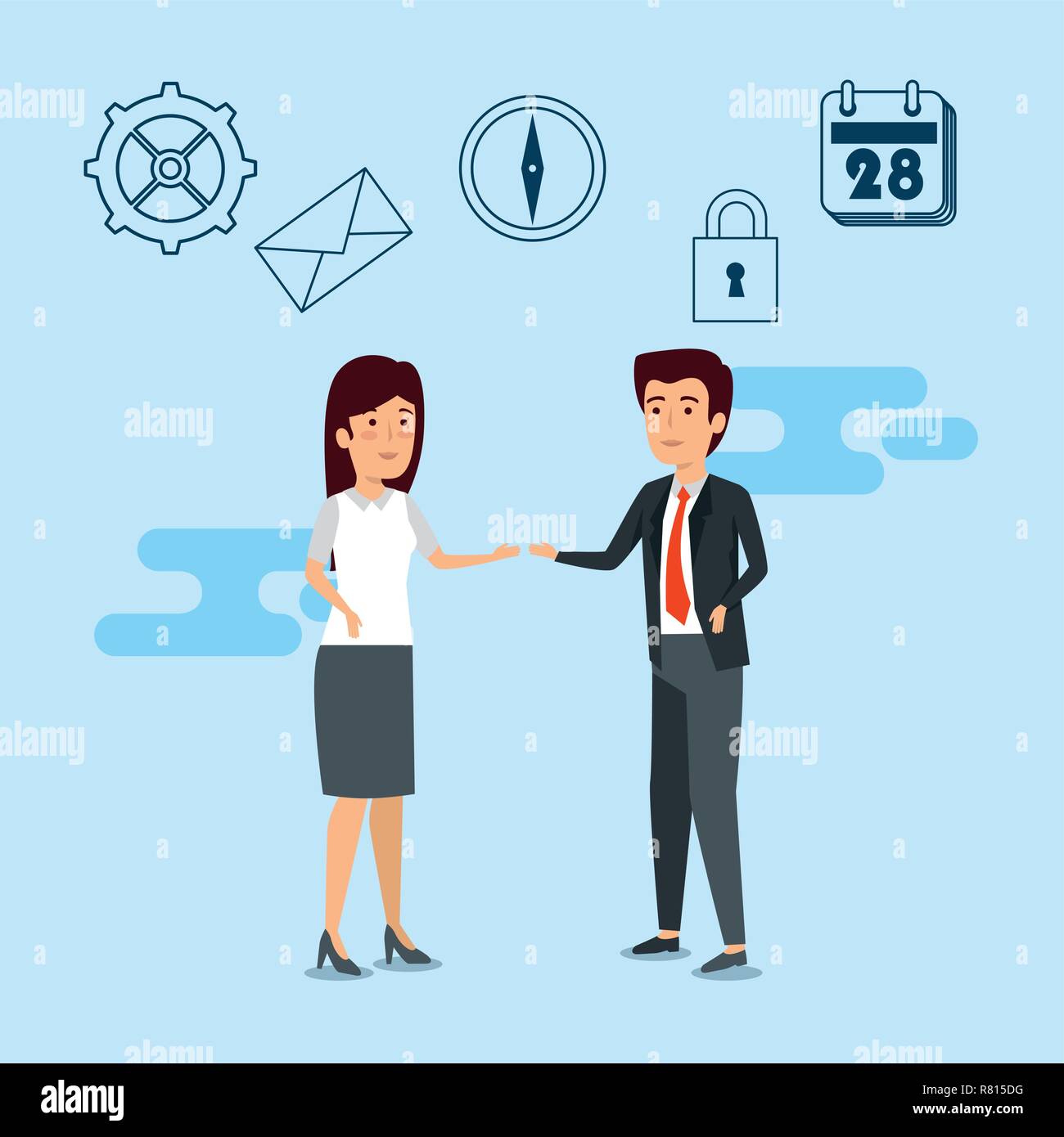 businesspeople strategy teamwork information plan Stock Vector Image ...