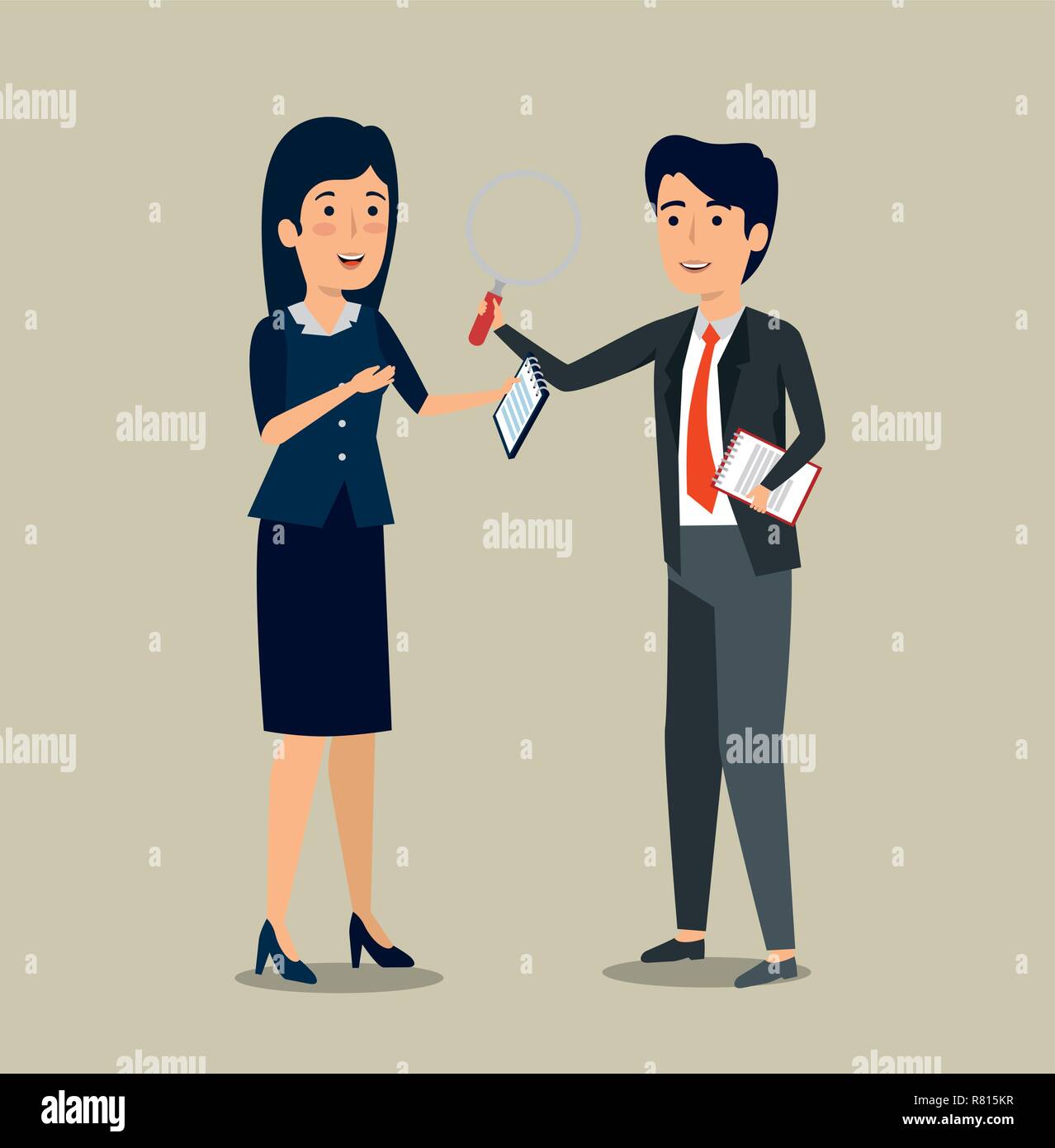 professional businesspeople strategy teamwork information Stock Vector ...