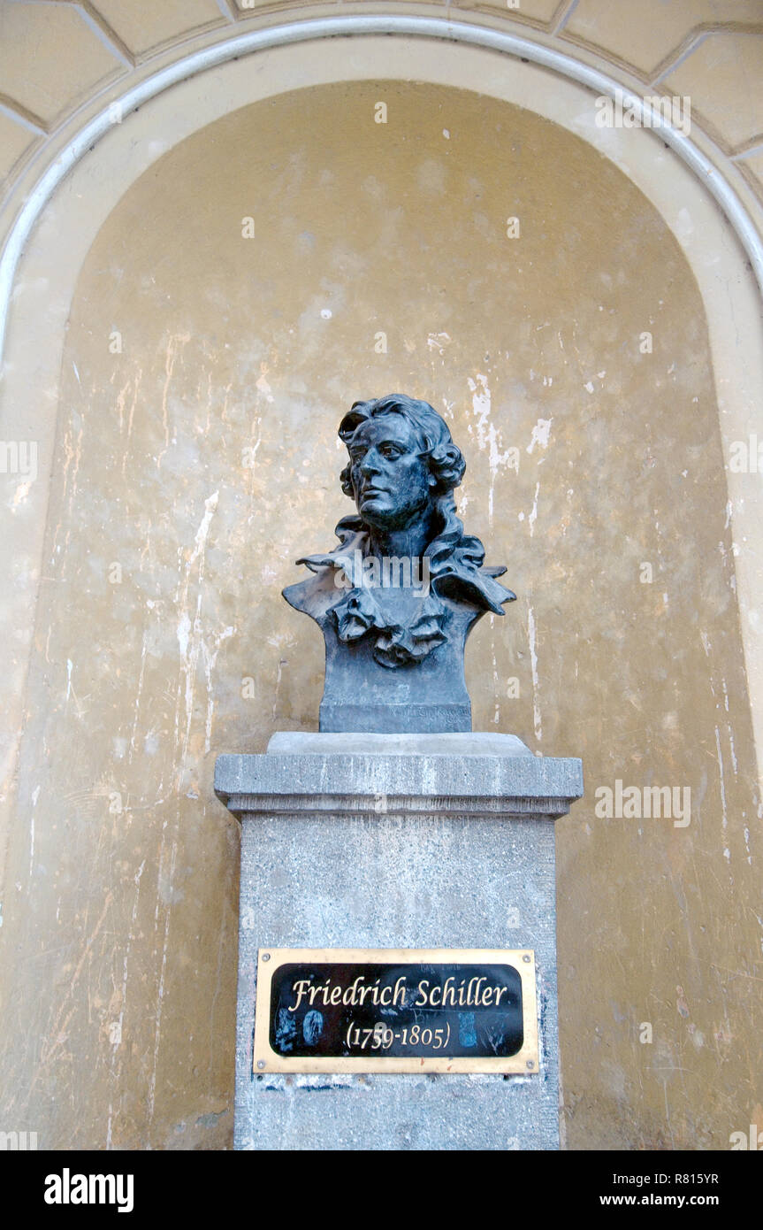 Bust, monument to Friedrich Schiller, Sibiu, Transylvania, Romania ...