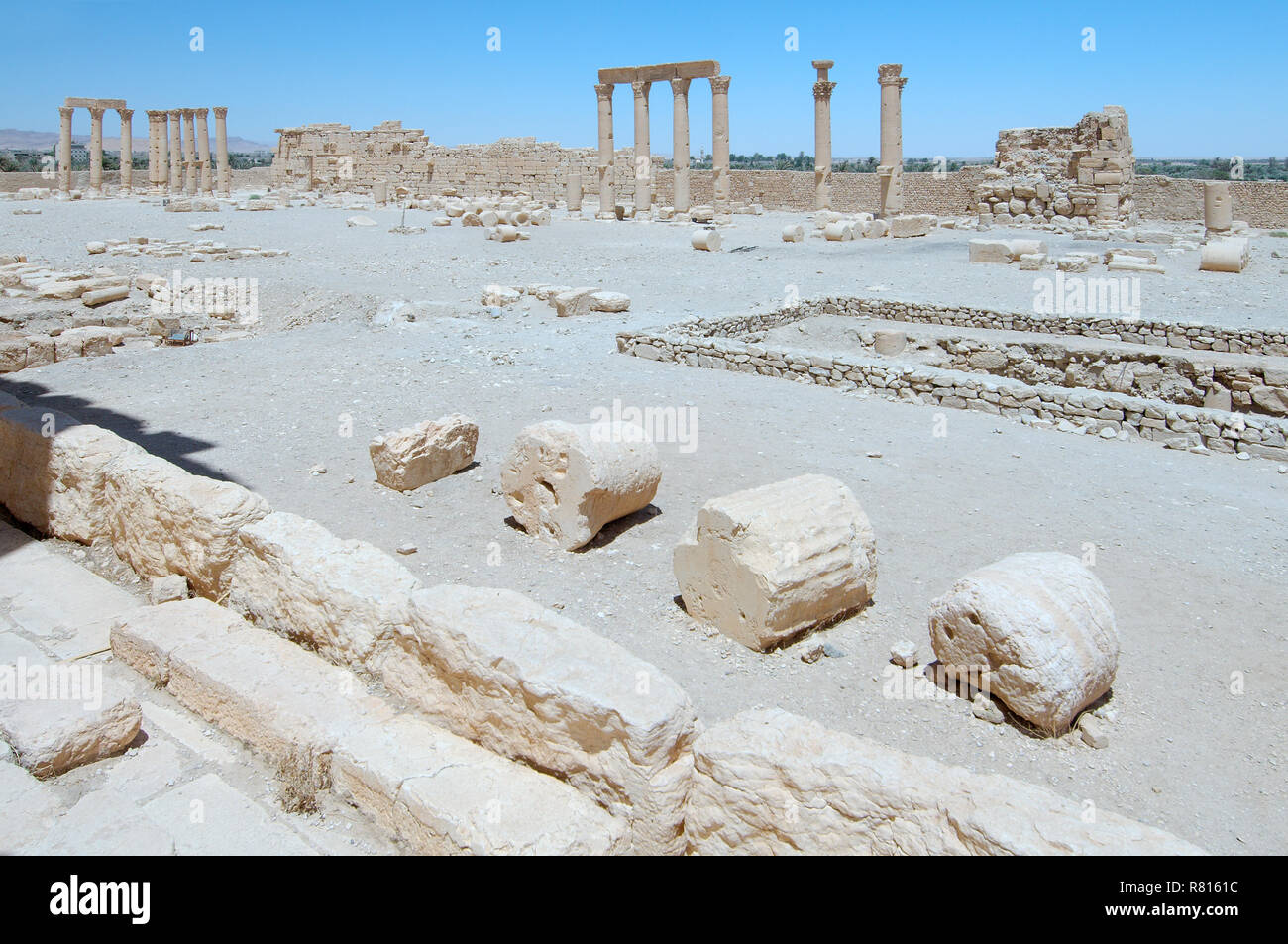Ruins of the Temple of Bel in the ancient city of Palmyra, Tadmur ...