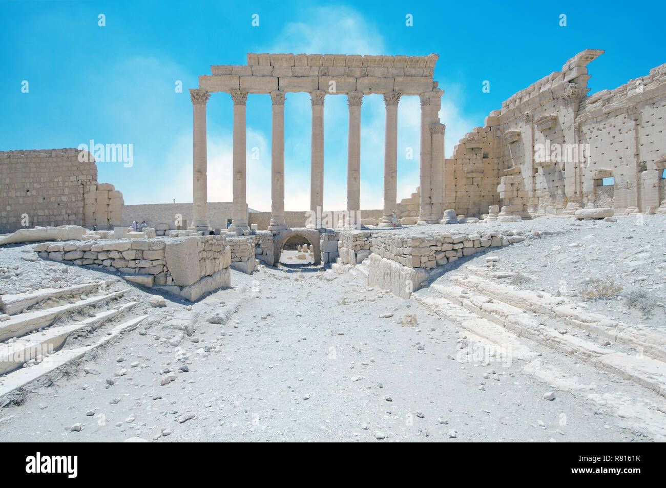 Ruins of the Temple of Bel in the ancient city of Palmyra, Tadmur ...