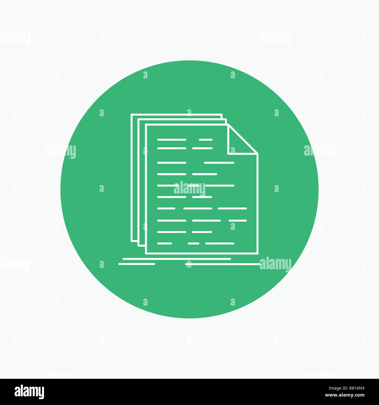 Code Coding Doc Programming Script White Line Icon In Circle Background Vector Icon