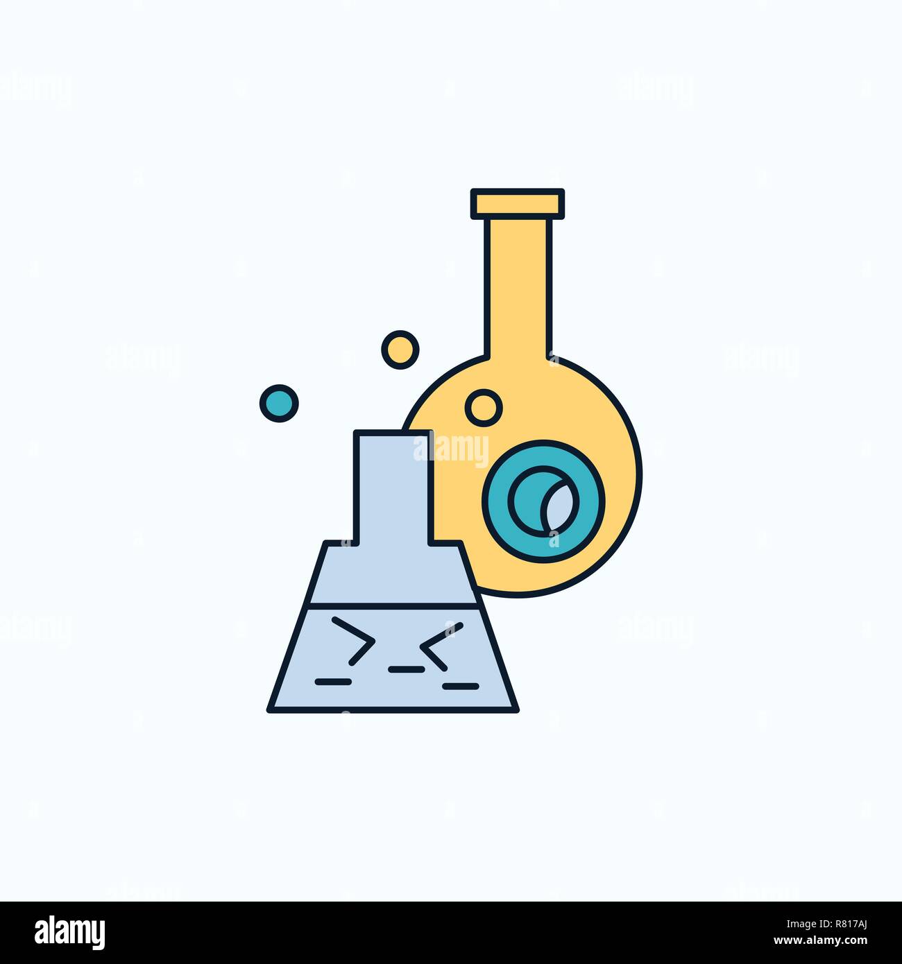 Yellow liquid beaker lab Stock Vector Images - Alamy
