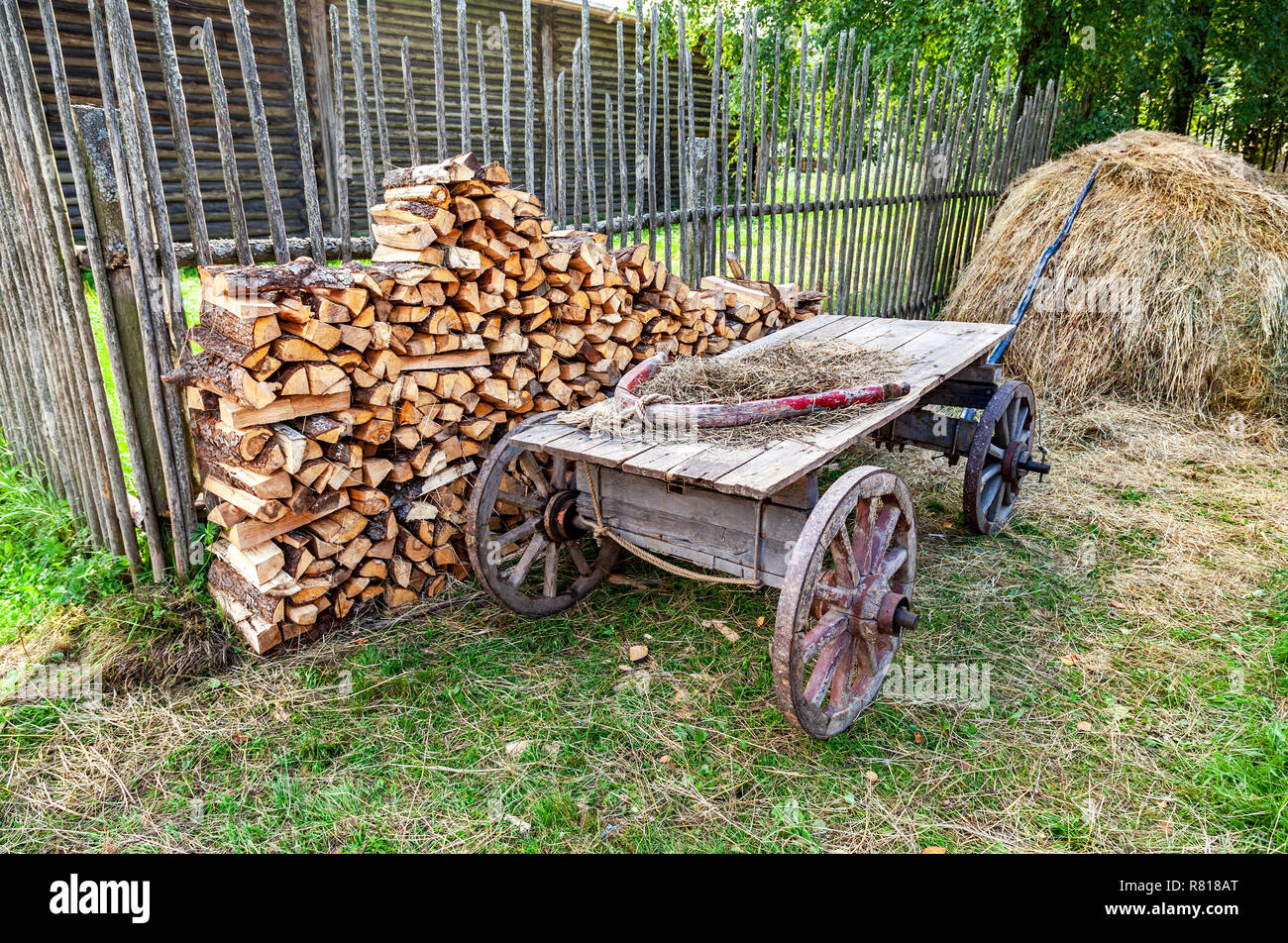 Stack Firewood Wheelbarrow High Resolution Stock Photography and Images ...