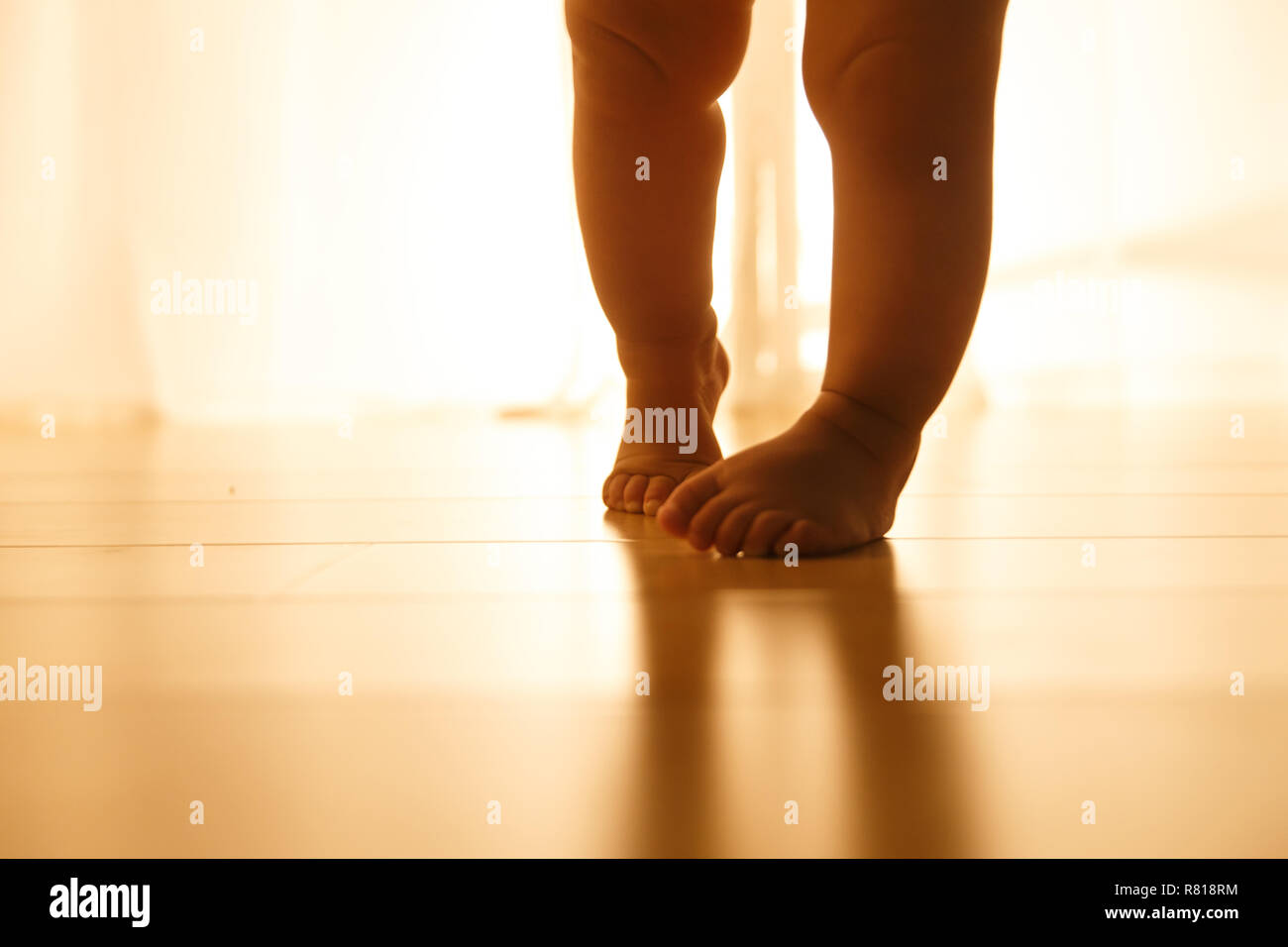 Baby learning to walk Stock Photo - Alamy