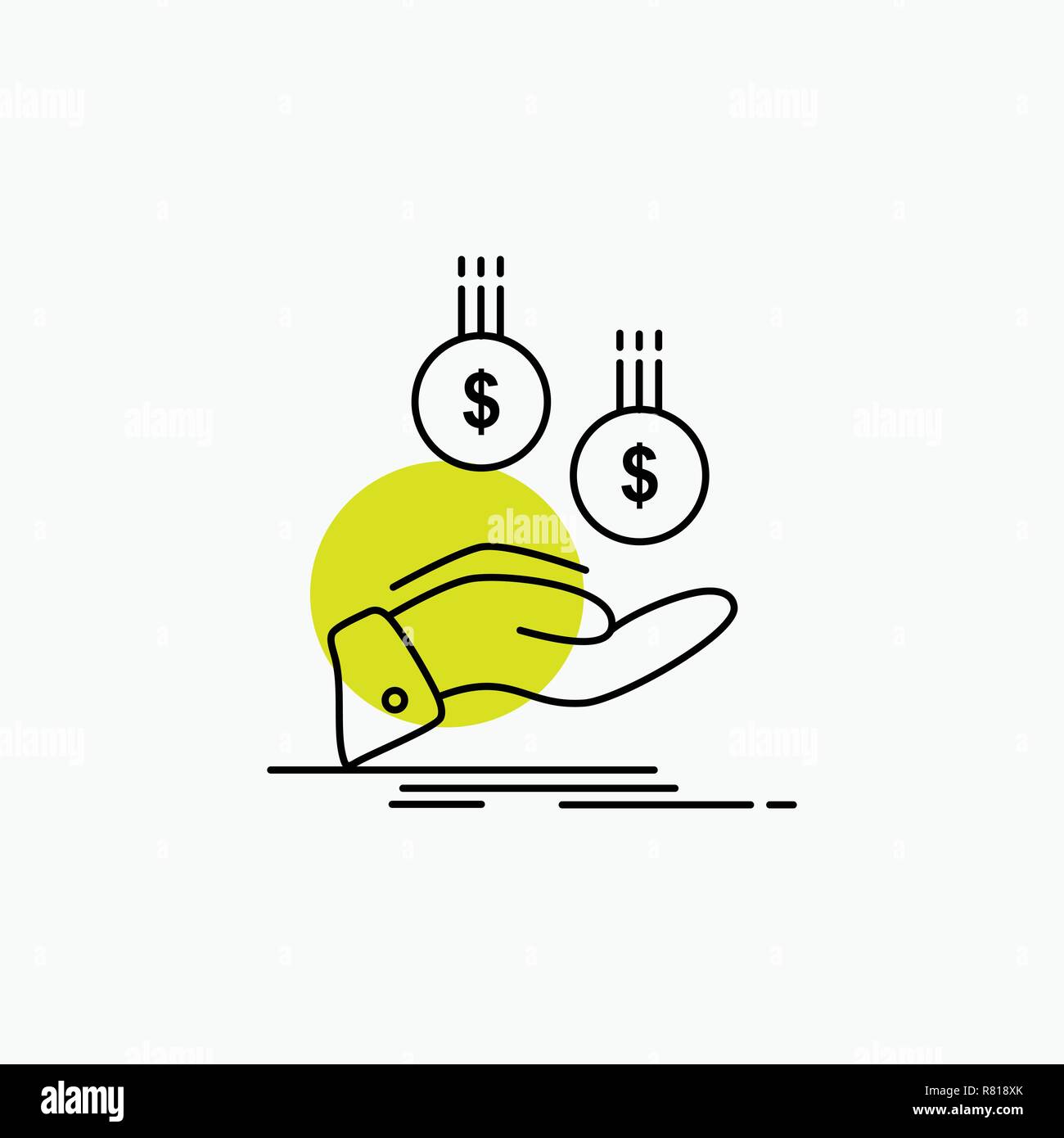 Hand holding coins Stock Vector Images - Alamy