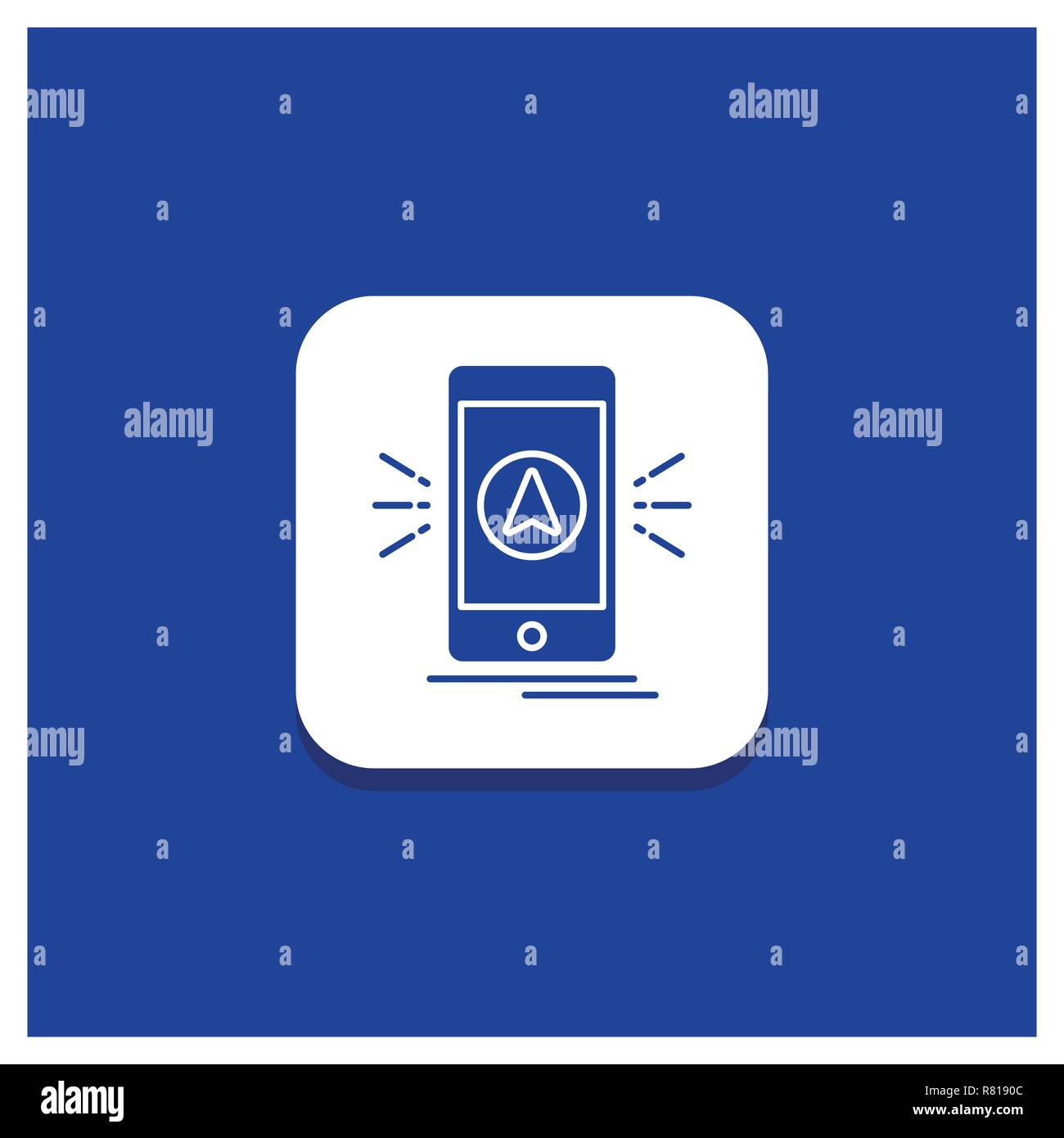 Blue Round Button for navigation, app, camping, gps, location Glyph ...