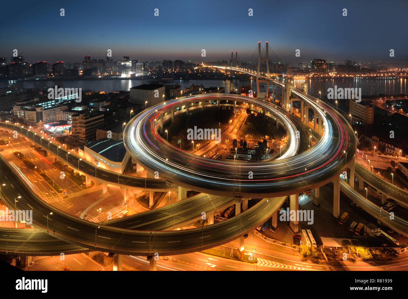 Nanpu bridge night shanghai hi-res stock photography and images - Alamy