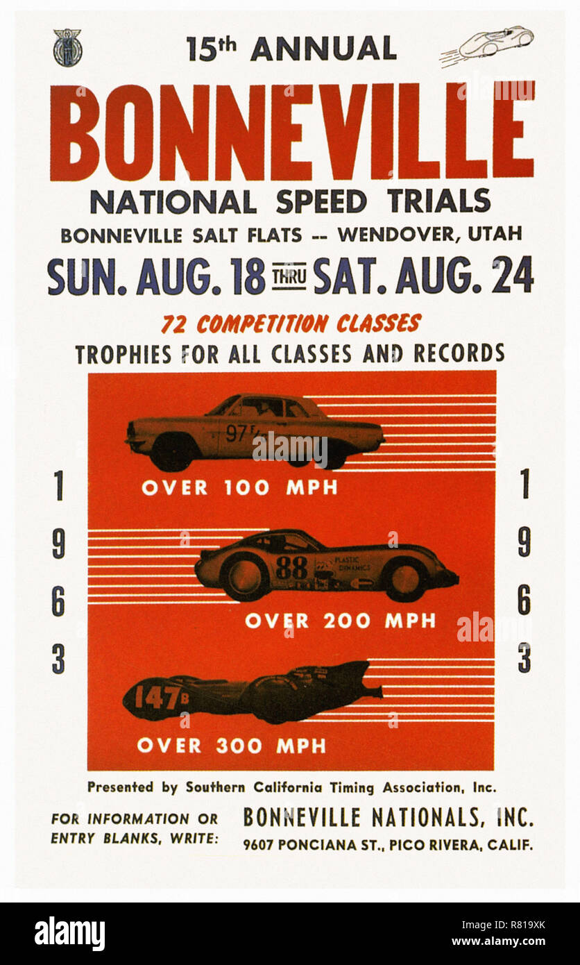 Bonneville National Speed Trials 1963 - Vintage car's advertising ...