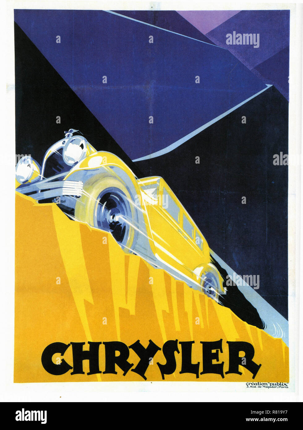 Chrysler 1930 - Vintage car's advertising poster Stock Photo - Alamy