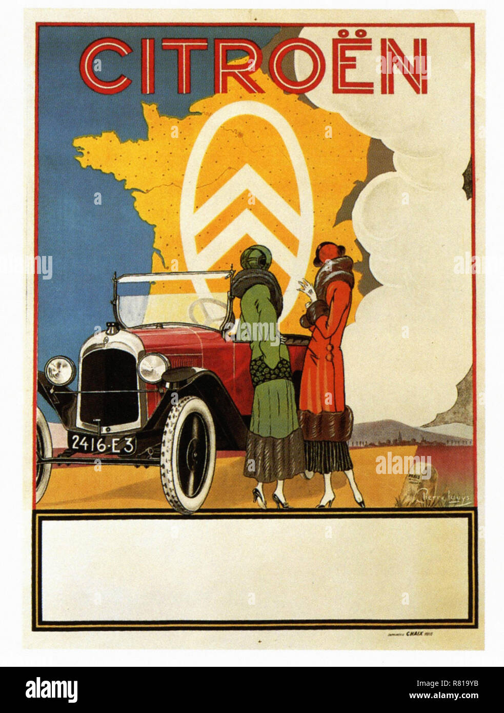 Citroen 1924 - Vintage car's advertising poster Stock Photo - Alamy