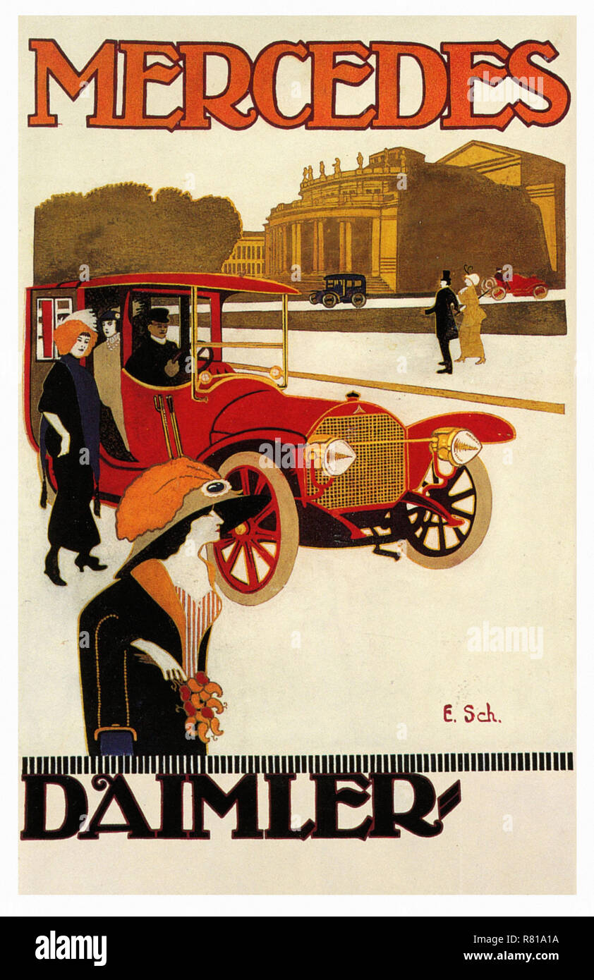 Mercedes daimler poster hi-res stock photography and images - Alamy