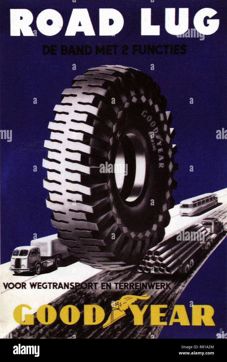 Road Lug GoodYear - Vintage car's advertising poster Stock Photo - Alamy