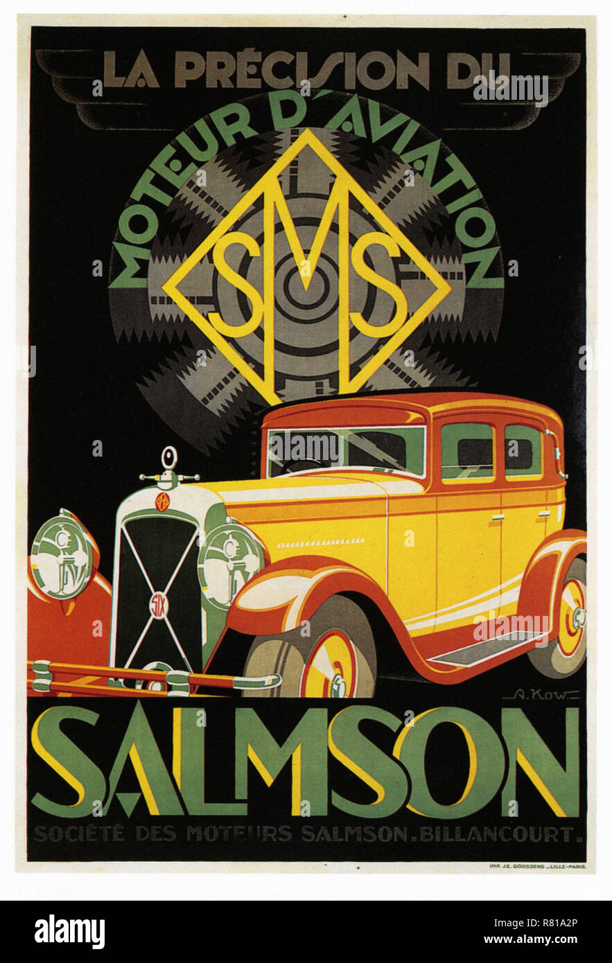 Salmson With Aviation Precision - Vintage car's advertising poster ...
