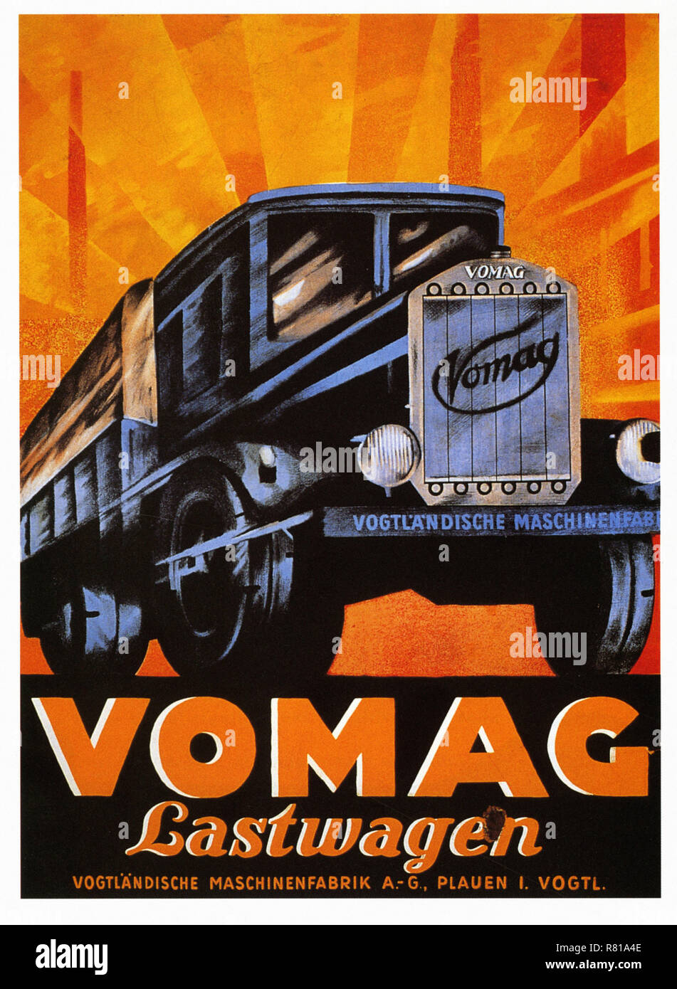 Vomag Lastwagen - Vintage car's advertising poster Stock Photo - Alamy