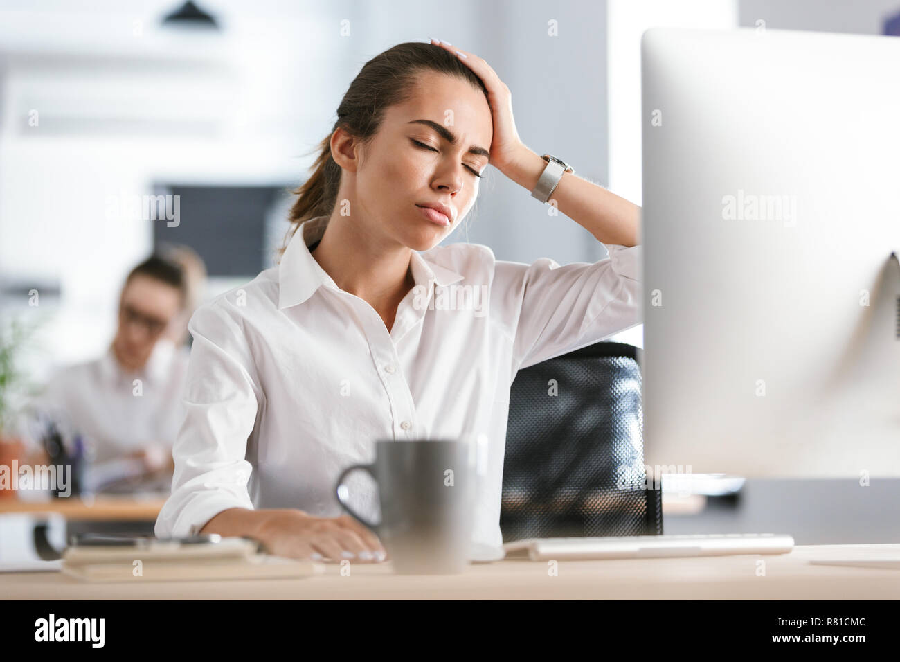 Confused Woman At Computer