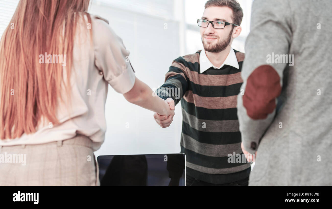 Handshake between manager client hi-res stock photography and images ...