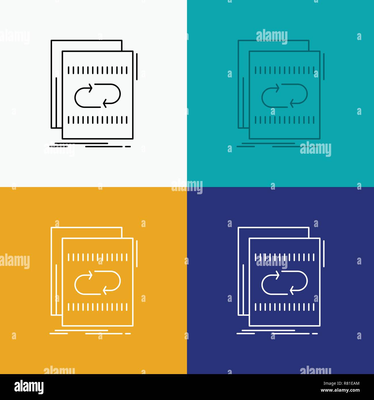 Audio File Loop Mix Sound Icon Over Various Background Line Style Design Designed For Web