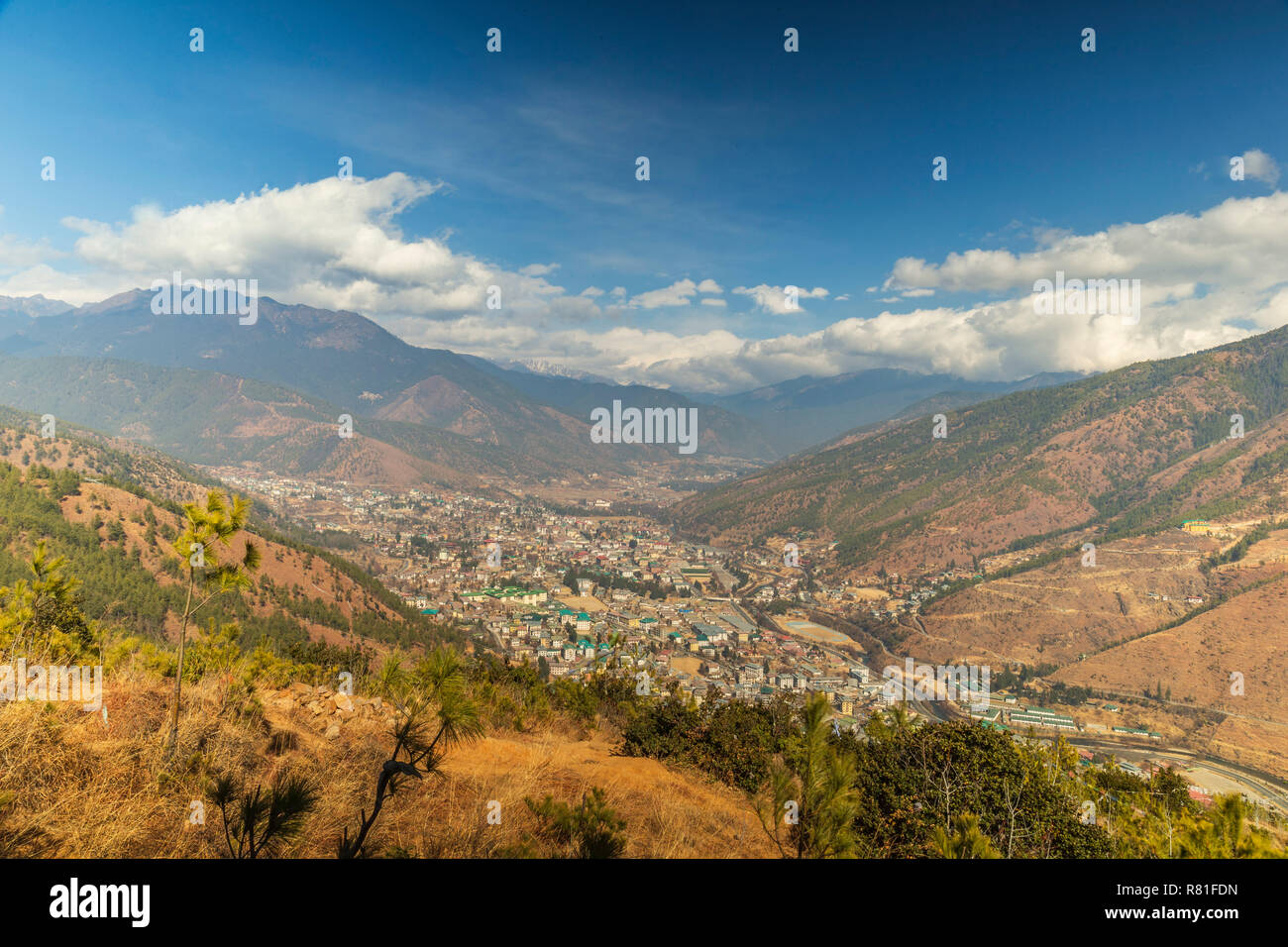 Aerial view of Thimphu city in Bhutan Stock Photo - Alamy