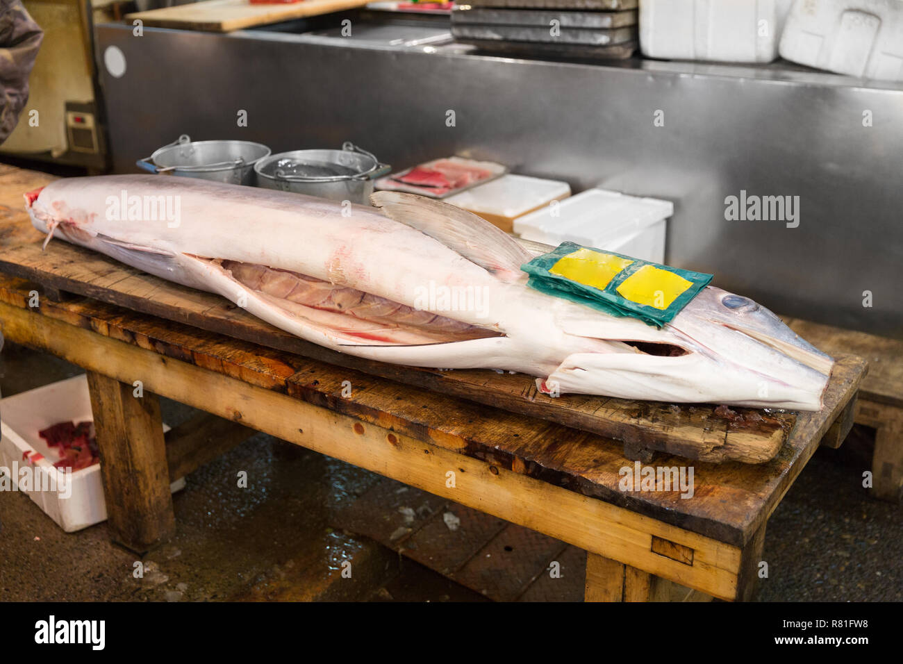 gutted fish or seafood at japanese street market Stock Photo - Alamy