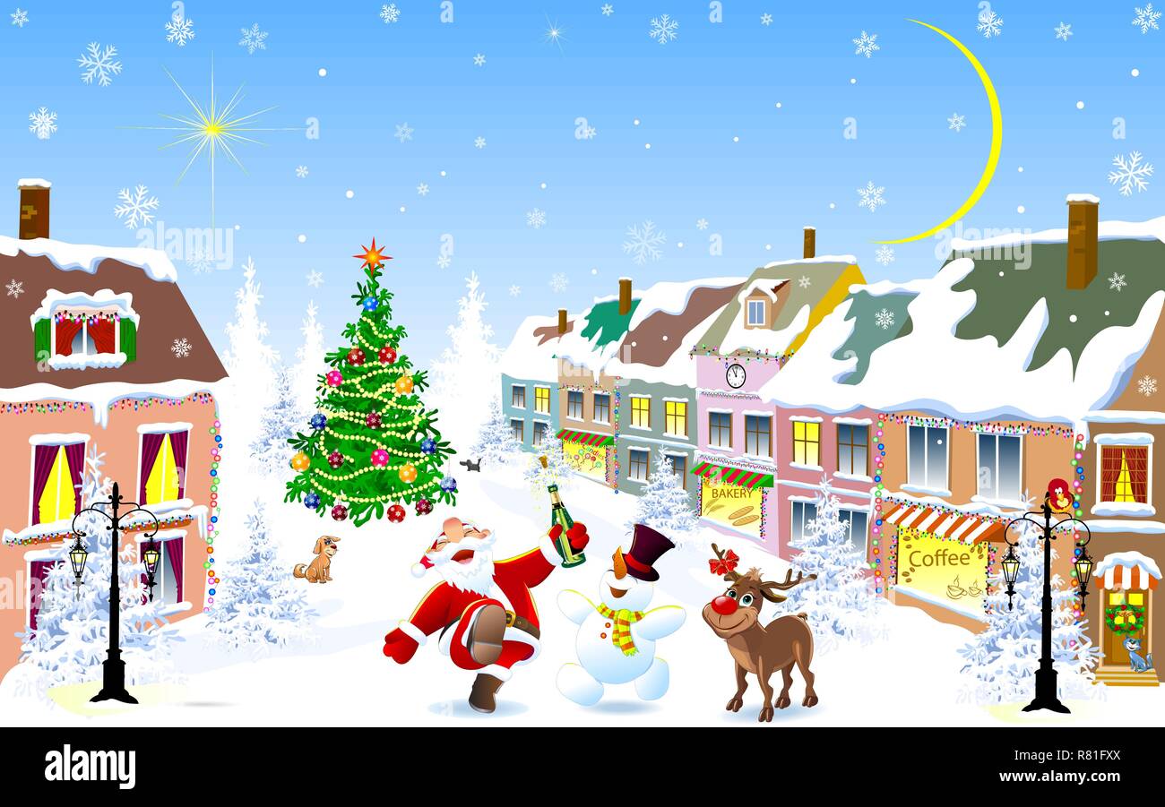 Winter Christmas Scene Animated