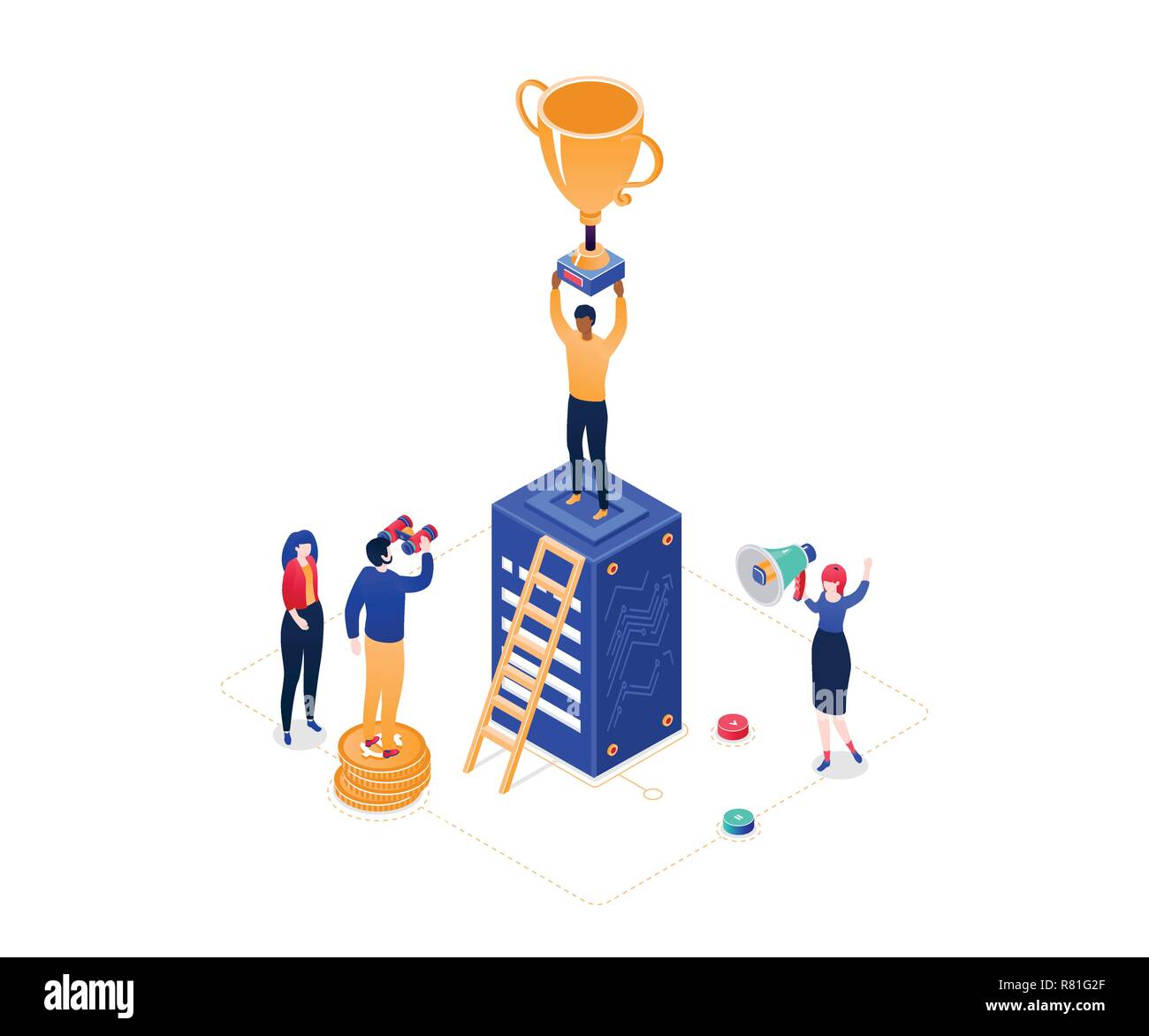 Career growth - modern colorful isometric vector illustration Stock ...