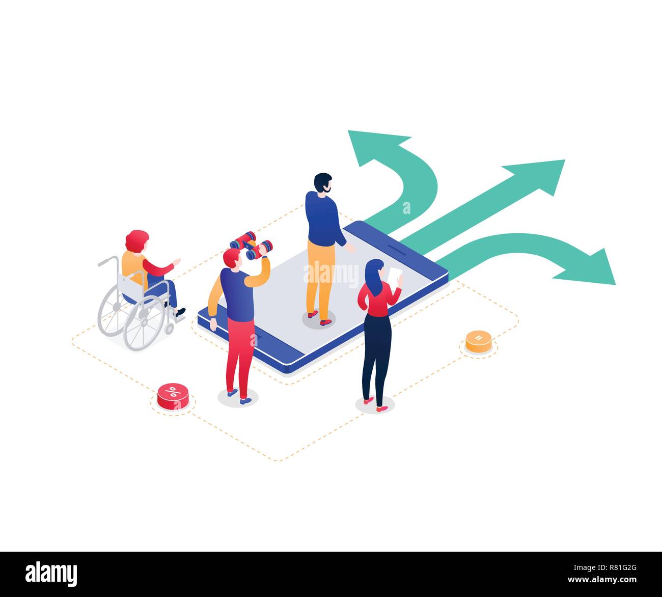 Decision making - modern colorful isometric vector illustration Stock ...